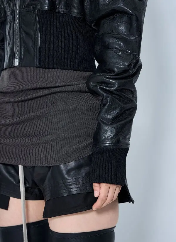 Rick Owens Dracuflight Textured-leather Jacket