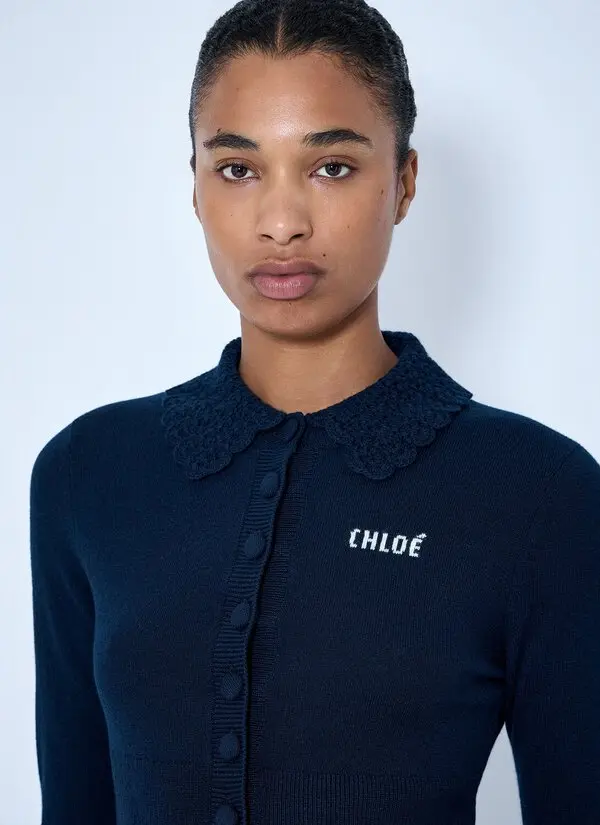 Chloé Fitted Logo Cardigan
