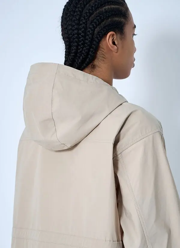 Moncler Peronne Long Parka Jacket - Beige