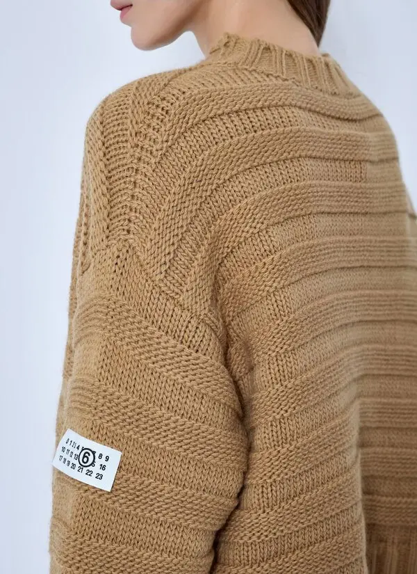 MAISON MARGIELA Ribbed Knit Sweater - Brown