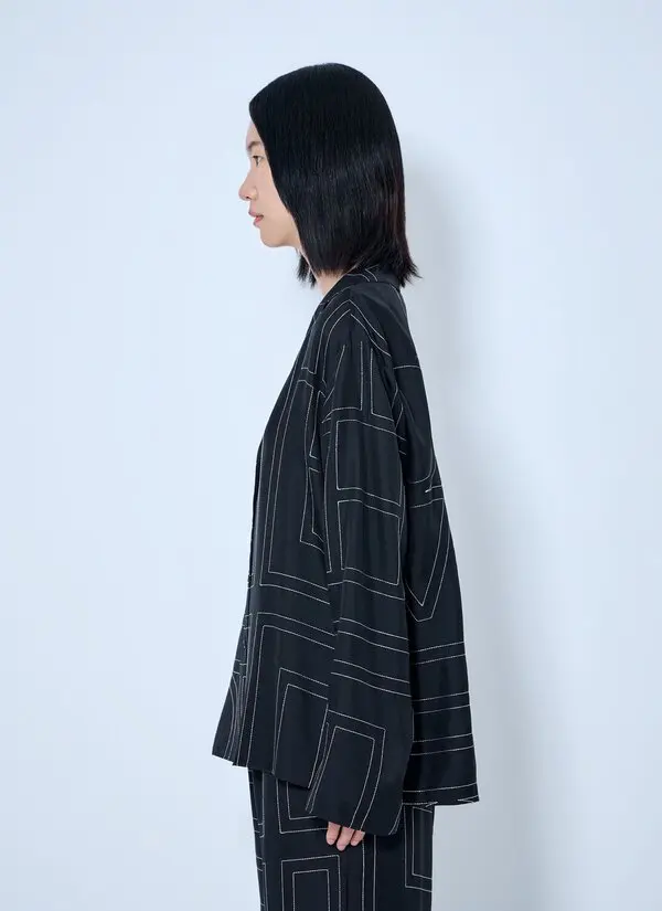 TOTEME Monogram Silk Pj Shirt
