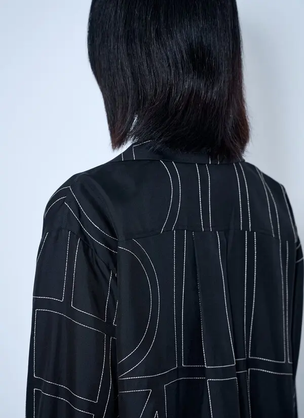 TOTEME Monogram Silk Pj Shirt