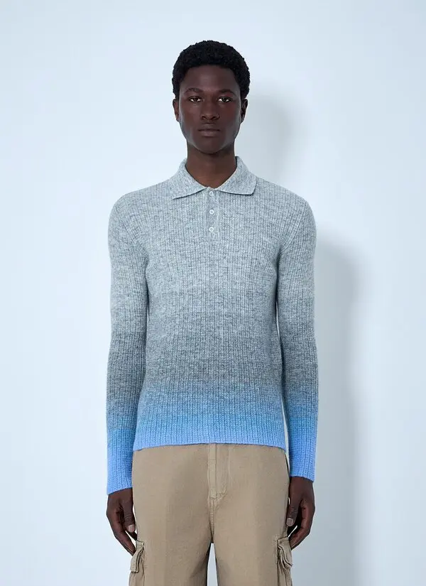 ERL Ribbed Knit Polo Sweater