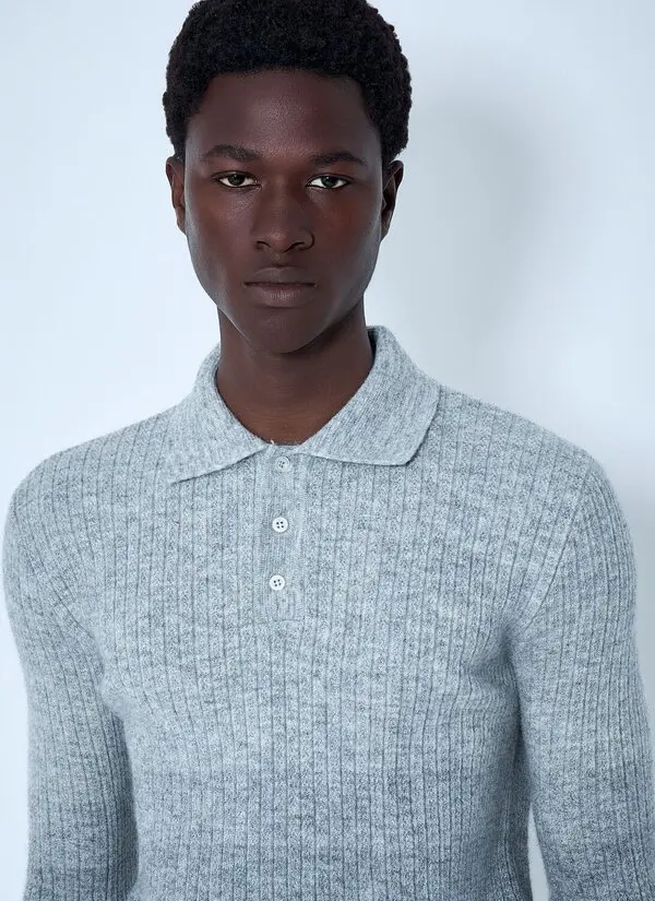 ERL Ribbed Knit Polo Sweater