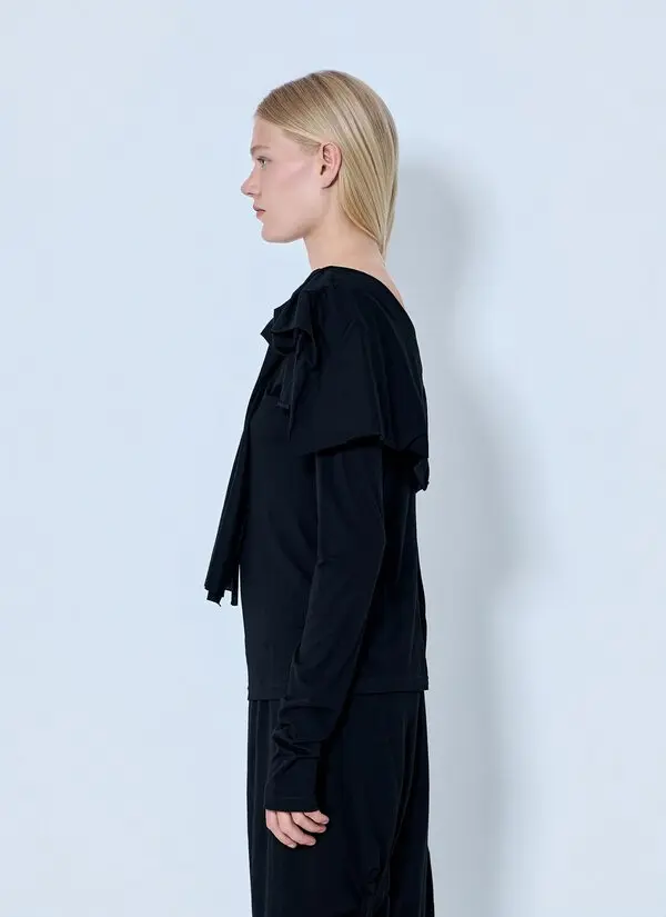 Yohji Yamamoto Supima Single Jersey Big Collar Top