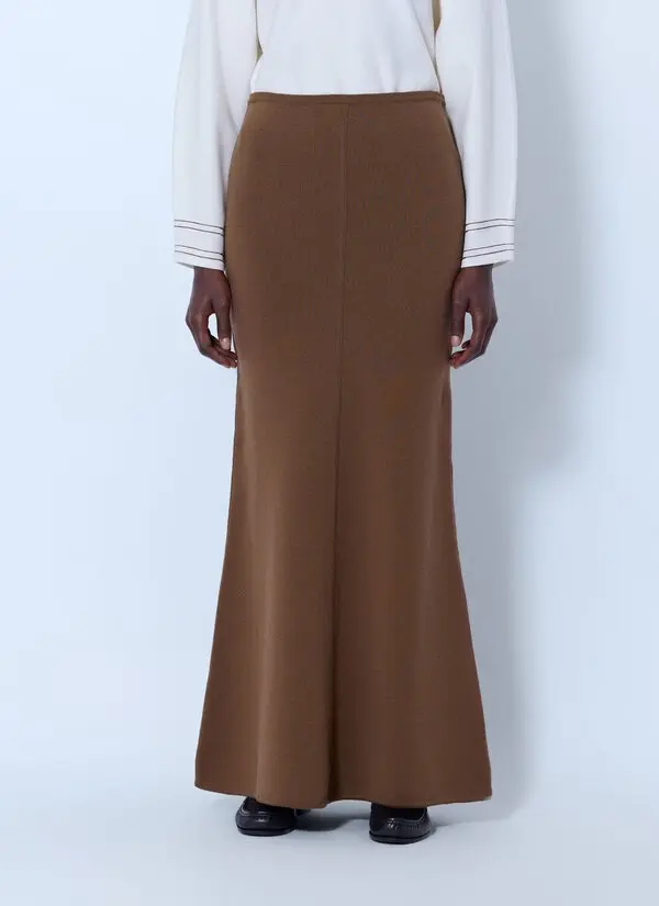 Max Mara Knitted Maxi Skirt - Camel