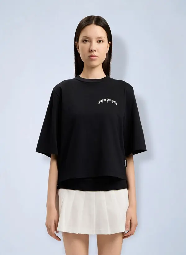Palm Angels Mini Curved Logo Boxy T-shirt - Black