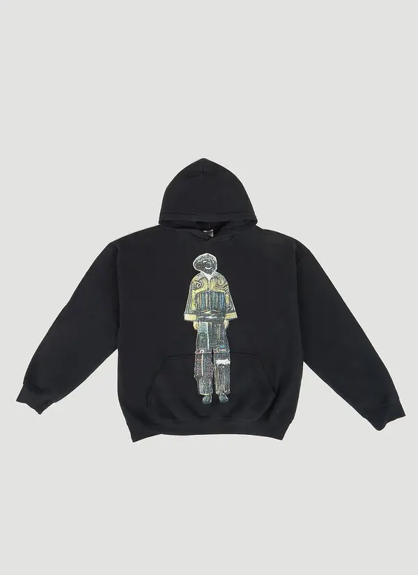 DRX FARMAXY FOR LN-CC Graphic Print Hooded Sweatshirt - Black