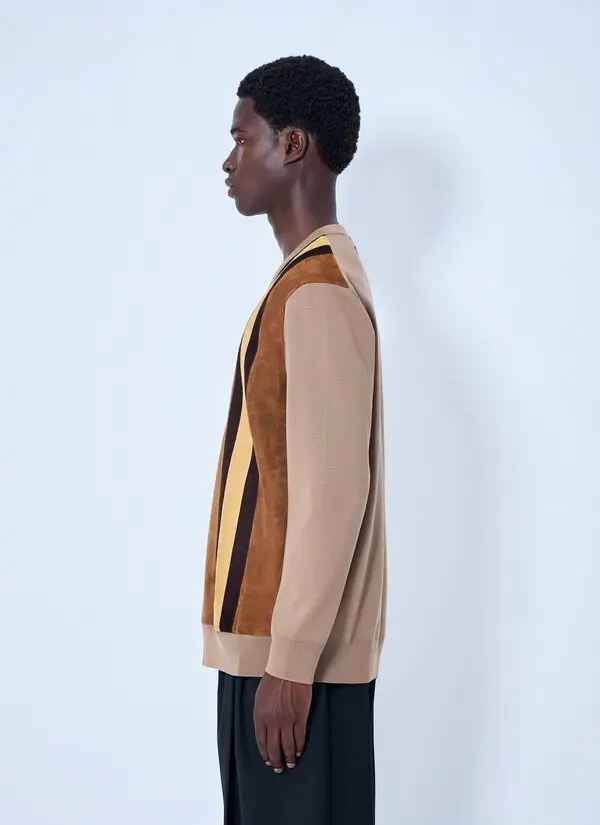 Miu Miu V-neck Sweater With Contrast Stripes