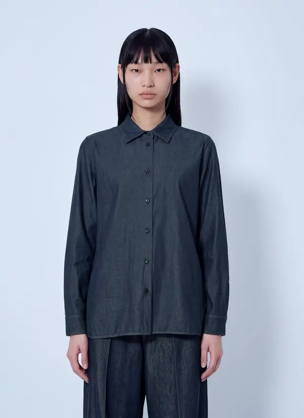 Max Mara Button-down Denim Shirt - Navy