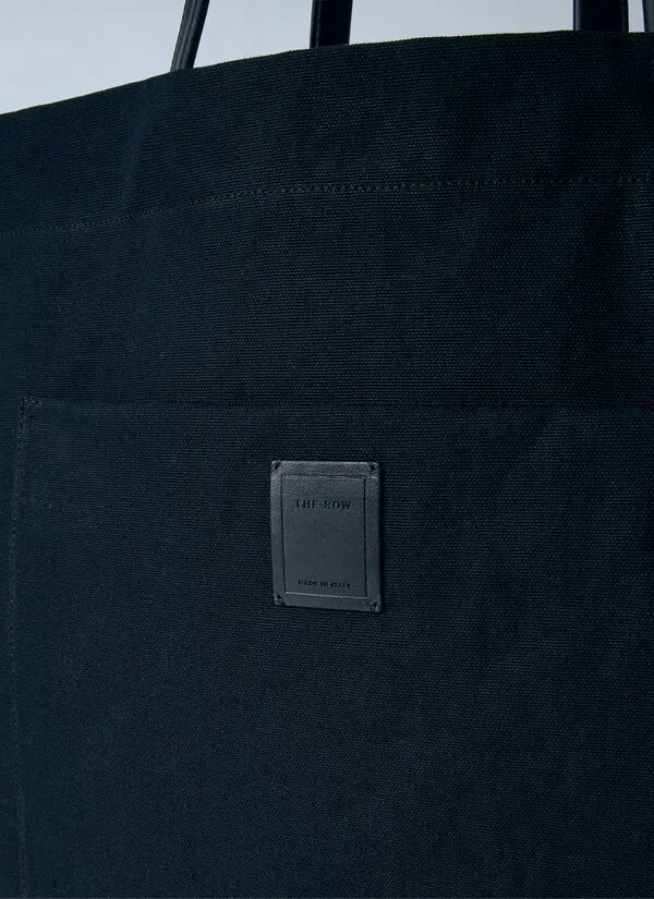 THE ROW Tori Leather-trimmed Canvas Tote Bag