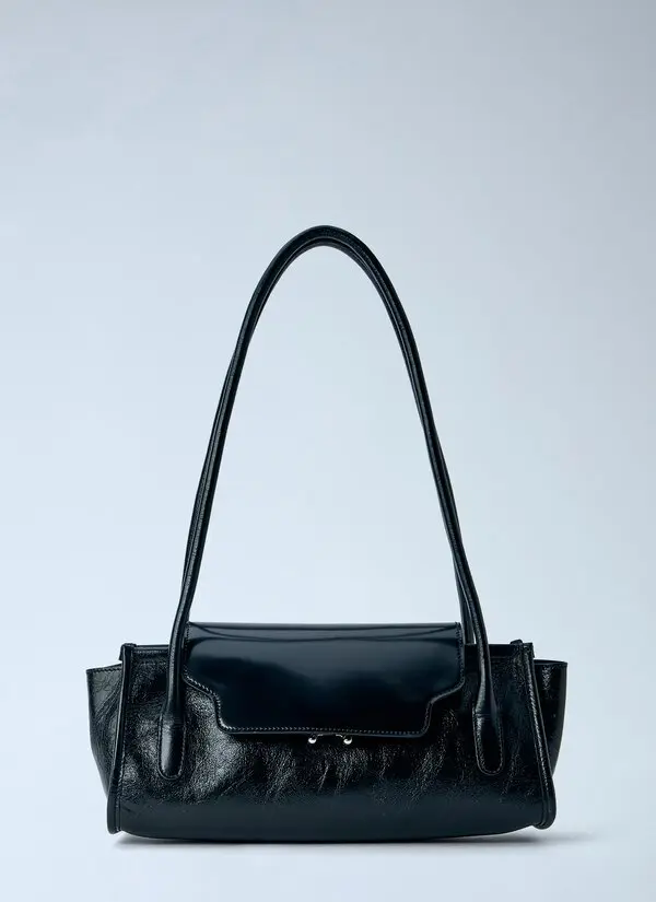 Marni Trunkette Leather Shoulder Bag - Black