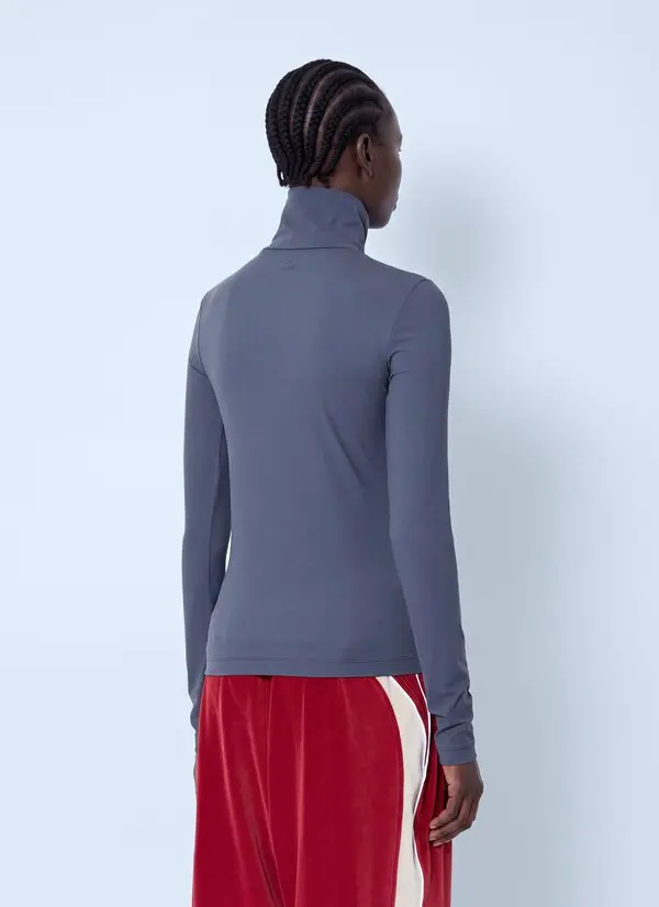 Lacoste Runway High Neck Printed Stretch T-shirt