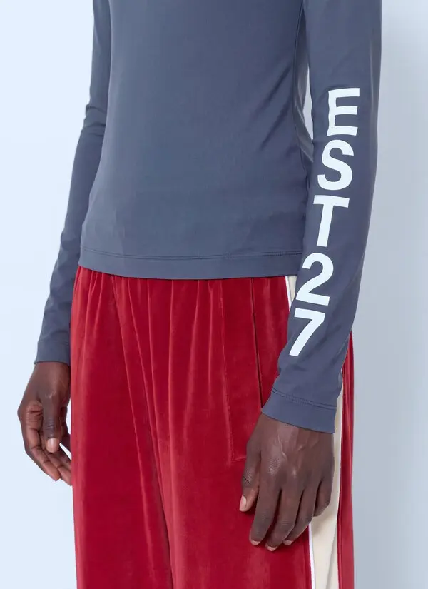 Lacoste Runway High Neck Printed Stretch T-shirt