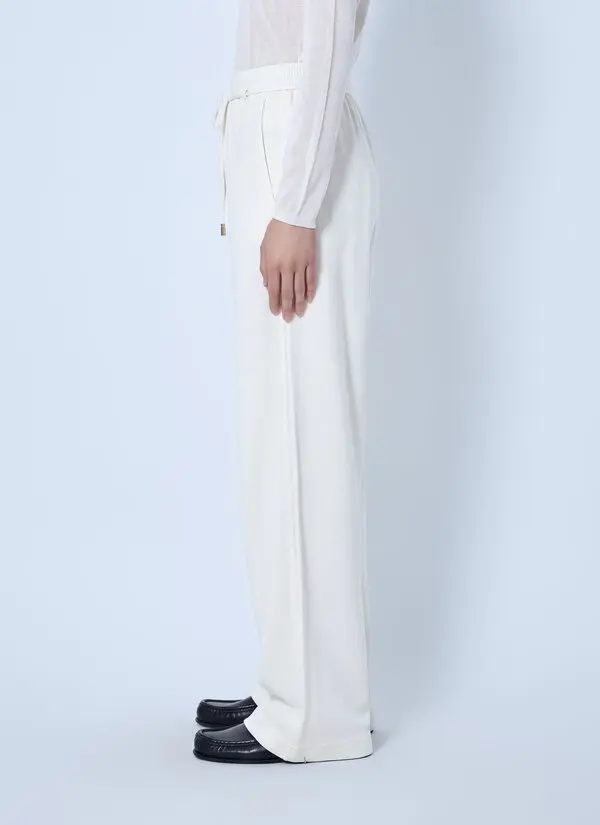 Max Mara Drawstring Wide-leg Trousers - White
