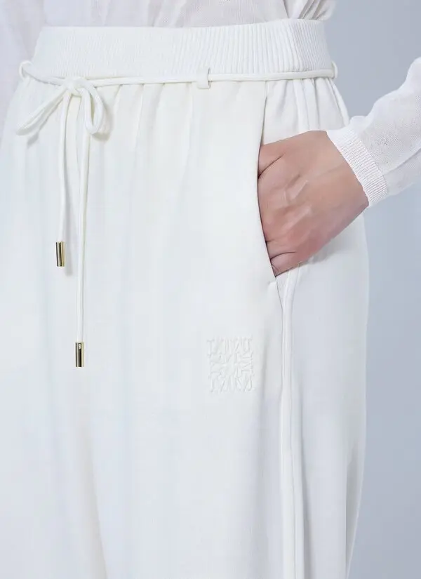 Max Mara Drawstring Wide-leg Trousers - White