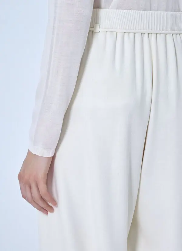 Max Mara Drawstring Wide-leg Trousers - White