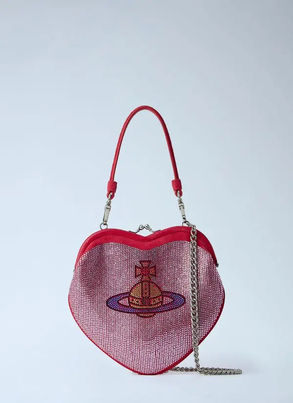 VIVIENNE WESTWOOD Belle Heart Frame Clutch Bag - Red