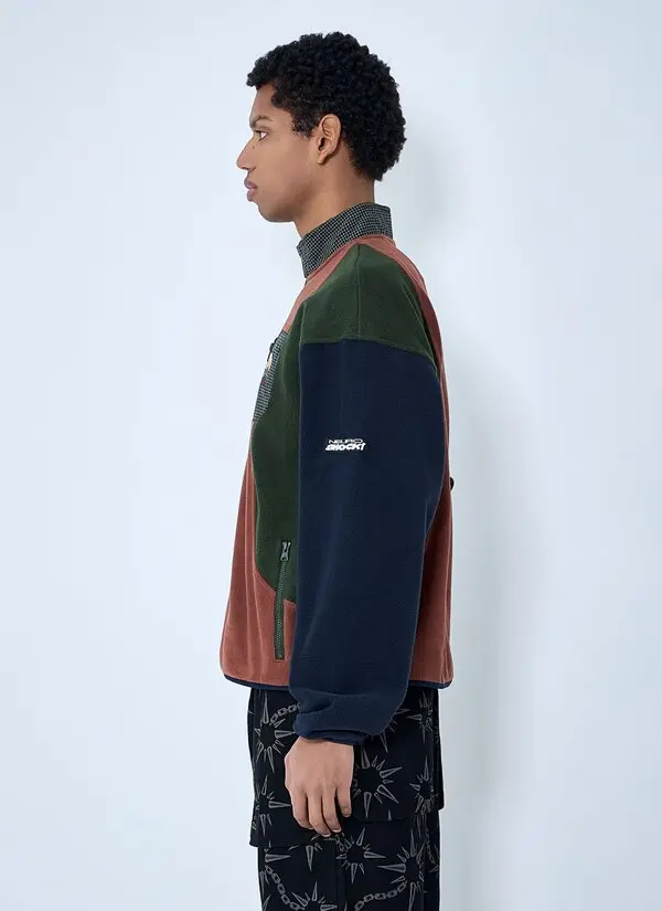 BRAIN DEAD Fleece Pullover With Button Placket