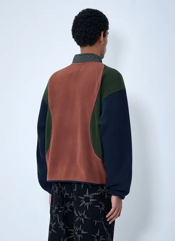 BRAIN DEAD Fleece Pullover With Button Placket