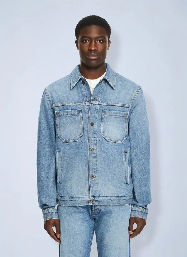 Off-White Half Arrow Denim Skate Jacket - Blue