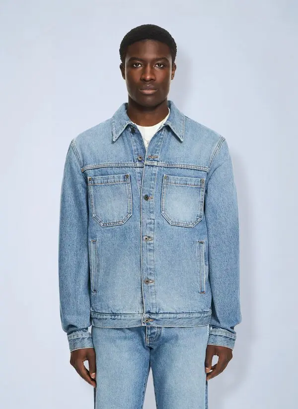 Off-White Half Arrow Denim Skate Jacket - Blue