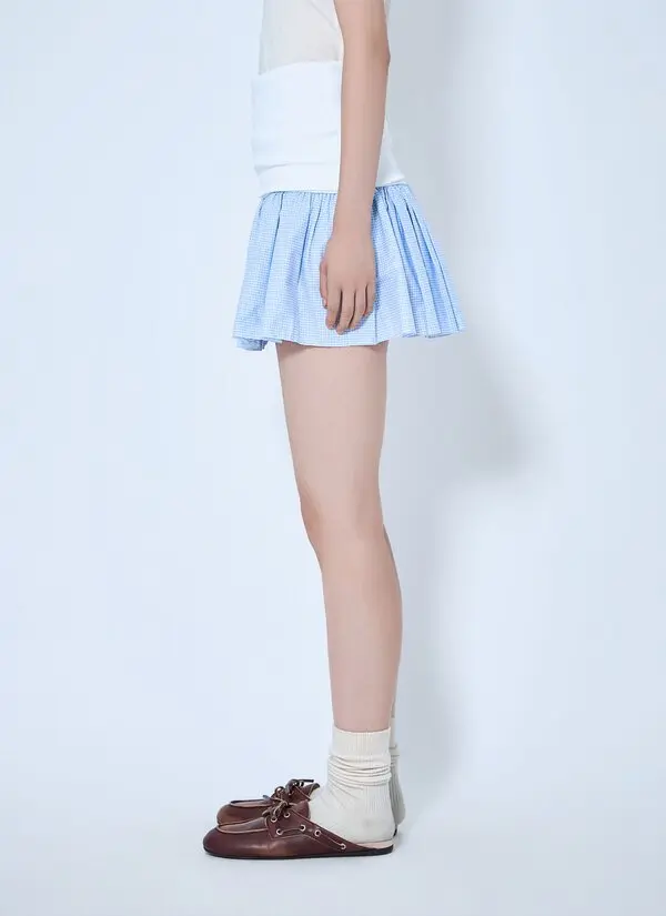 Miu Miu Jersey And Poplin Mini Skirt