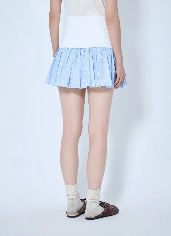 Miu Miu Jersey And Poplin Mini Skirt
