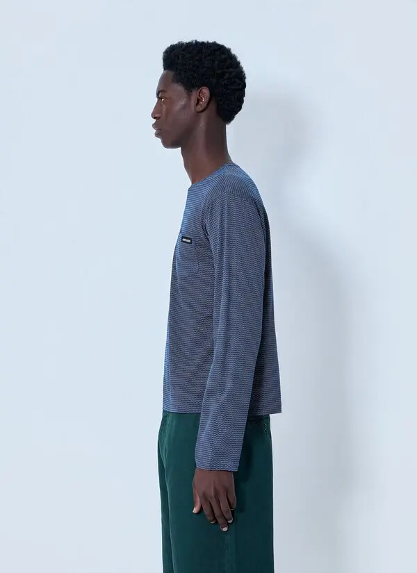 Miu Miu Textured Long Sleeve Top - Blue