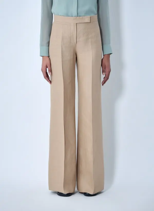 Max Mara High-waisted Wide-leg Trousers - Beige