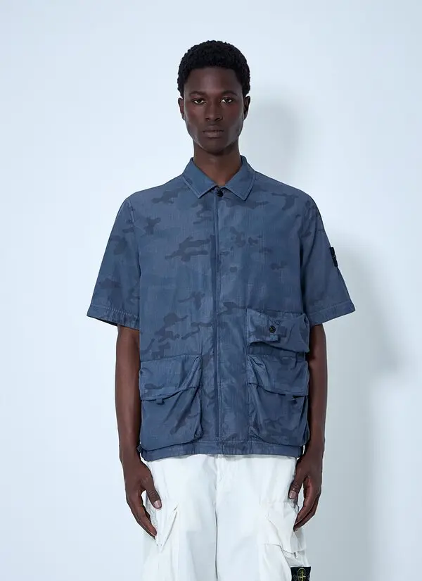Stone Island Short-sleeve Overshirt With Flap Pockets
