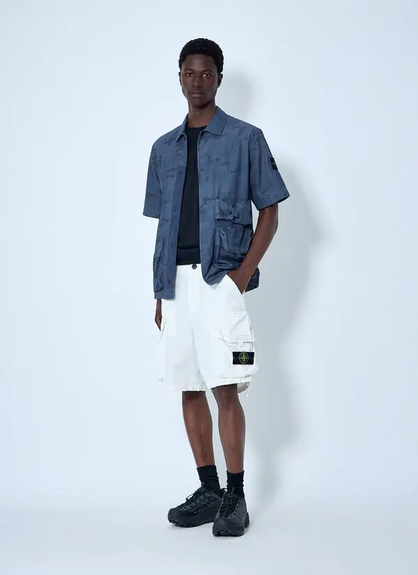 Stone Island Short-sleeve Overshirt With Flap Pockets