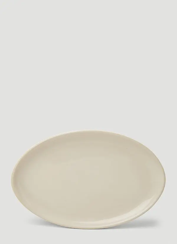 MARLOE MARLOE Set Of Two Oval Dinner Plates - Cream