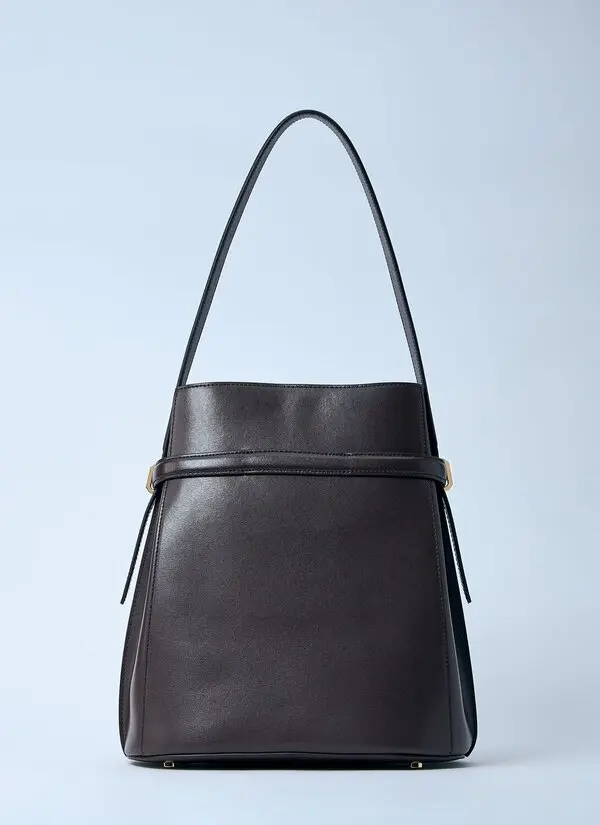 TOTEME Belted Leather Bucket Bag