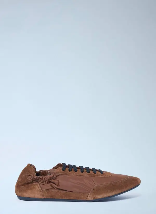 Prada Collapse Re-nylon And Suede Sneakers