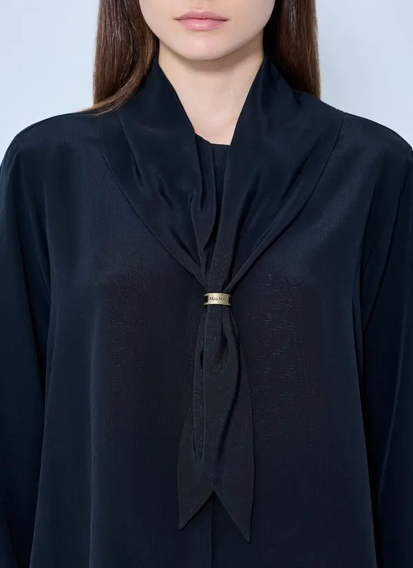 Max Mara Silk Tie-neck Blouse