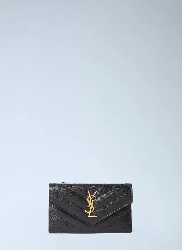 Saint Laurent Logo Plaque Cardholder - Black