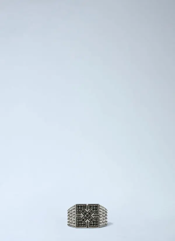 Off-White Bling Strass Ow Ring - Grey