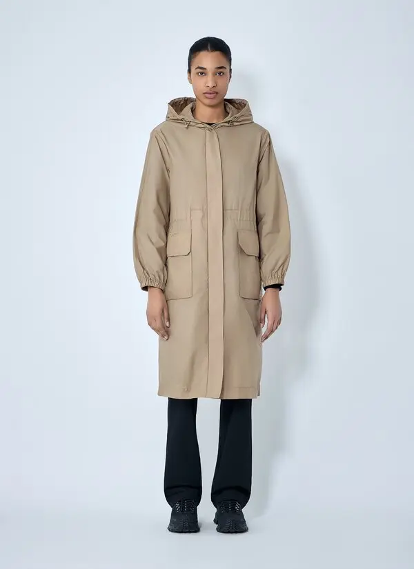 Moncler Hooded Parka Coat - Beige