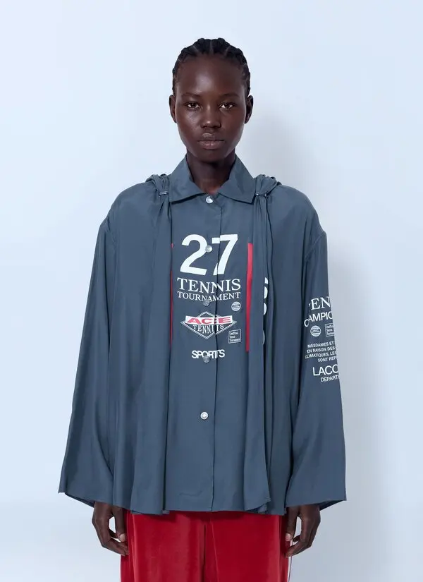 Lacoste Runway Oversized Hooded Print Shirt