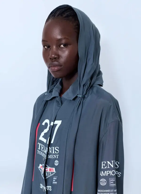 Lacoste Runway Oversized Hooded Print Shirt