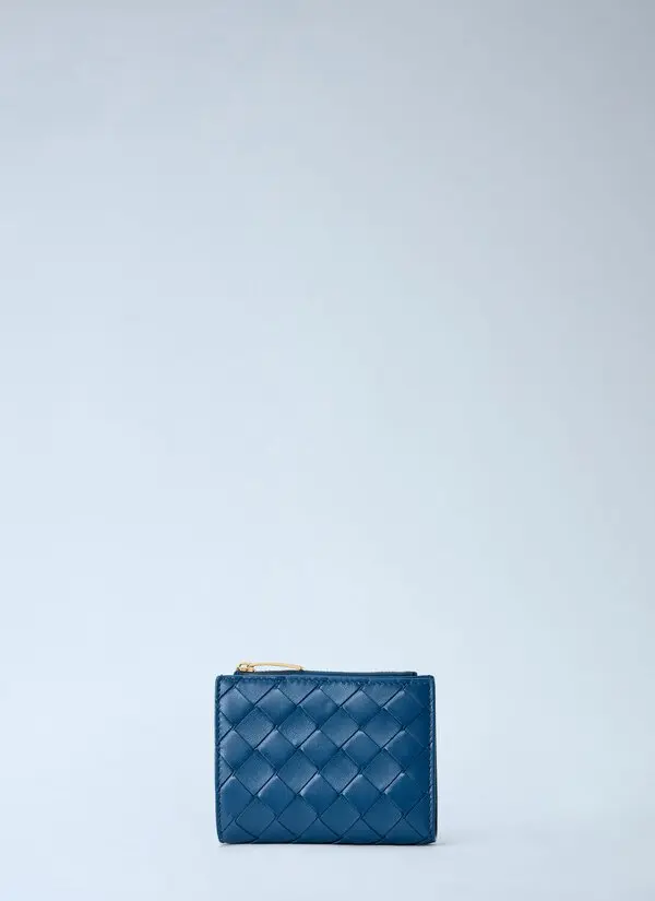 Bottega Veneta Intrecciato Small Bi-fold Wallet - Blue