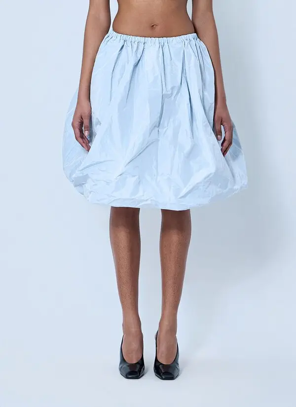 Prada Balloon Skirt In Structured Fabric - Light Blue