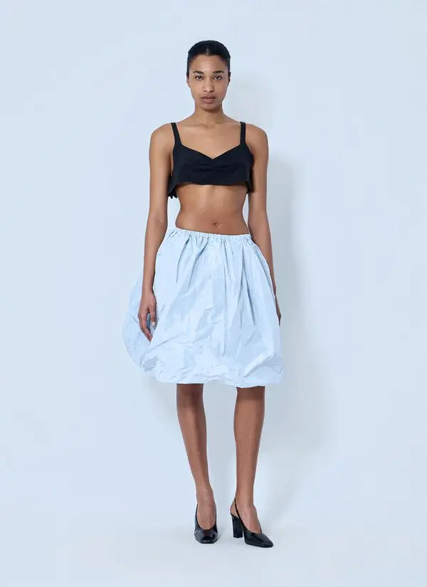Prada Balloon Skirt In Structured Fabric - Light Blue