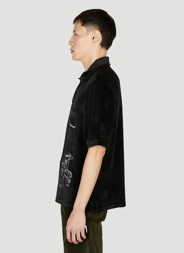 SAINTWOODS Velour Polo Top