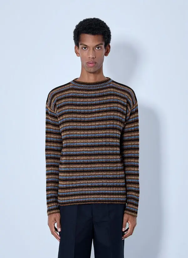 Prada Shetland Wool Boatneck Sweater - Brown
