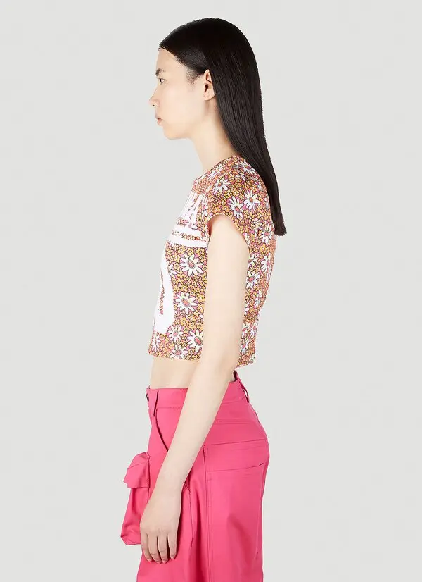 Collina Strada Logo Print Floral T-shirt