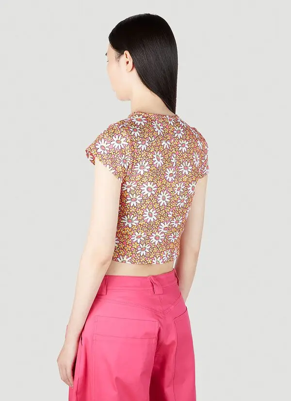 Collina Strada Logo Print Floral T-shirt