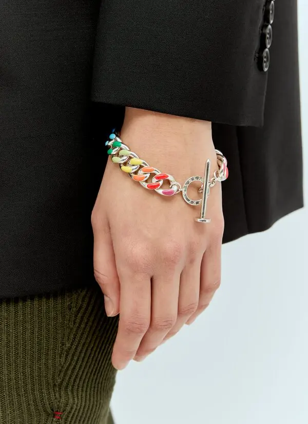 Fry Powers Rainbow Chunky Chain Link Bracelet - Silver