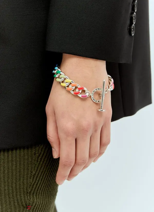 Fry Powers Rainbow Chunky Chain Link Bracelet - Silver